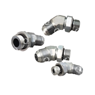 Adaptador JIC O'ring boss Pasamuro a 45° - Tecmafer Importadores